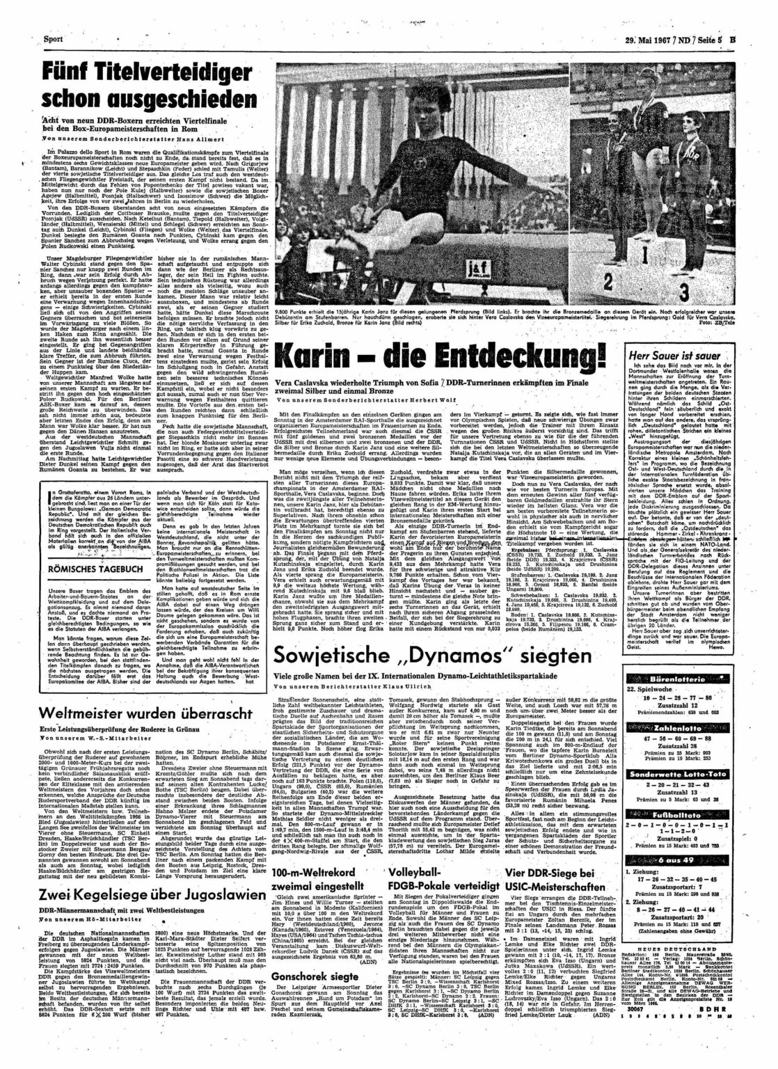 1967: Karin Janz’s International Debut at the European Championships ...