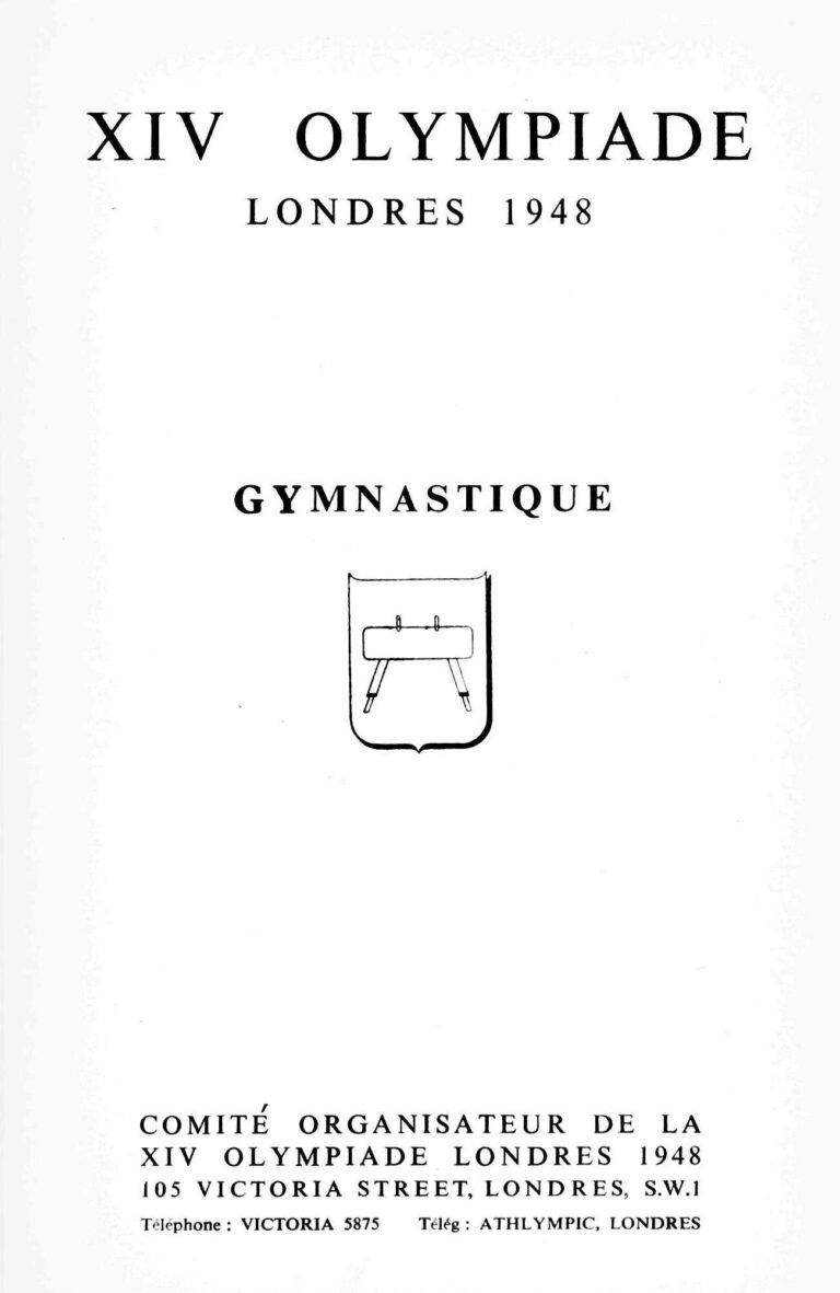 1948: The Men’s Rules and Apparatus Norms for the London Olympics ...