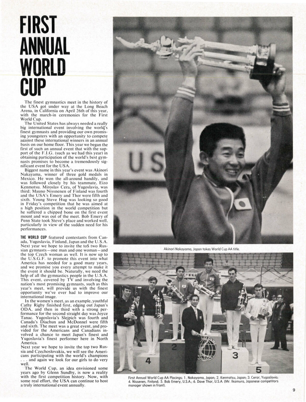 1969: The USGF World Cup – Gymnastics History