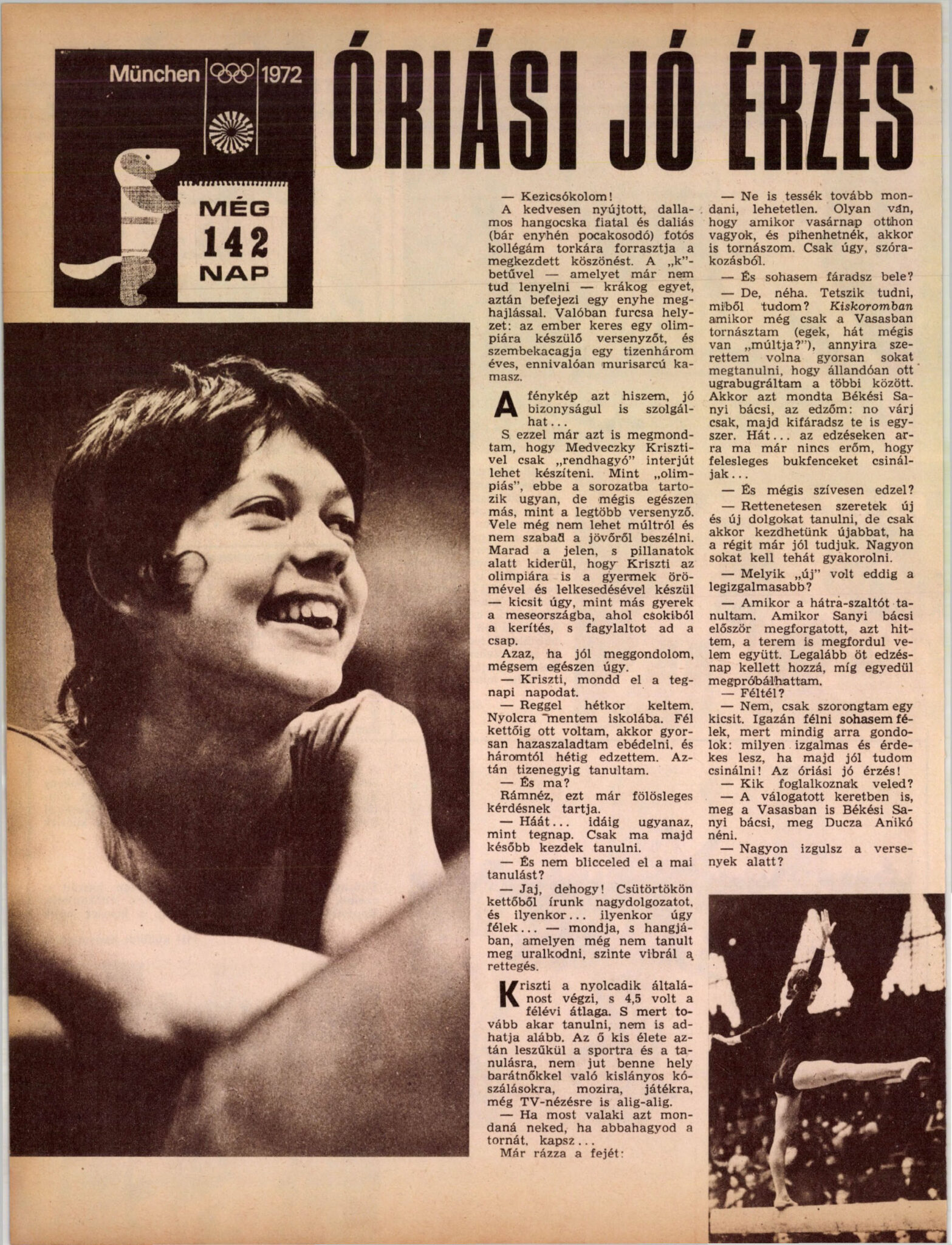 1972: Profiles of Ilona Békési, Krisztina Medveczky, and Monika Császár ...