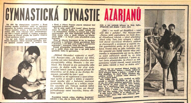 1970: Albert Azaryan Training His Son Eduard – Gymnastics History