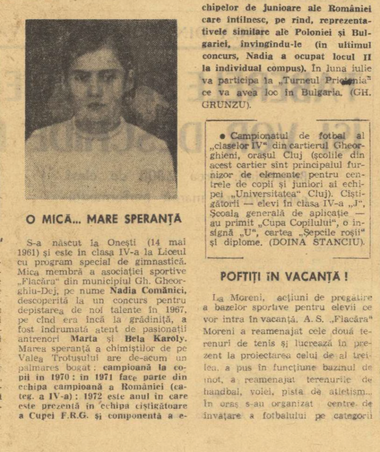 1972/3: Early Interviews with Nadia Comăneci – Gymnastics History